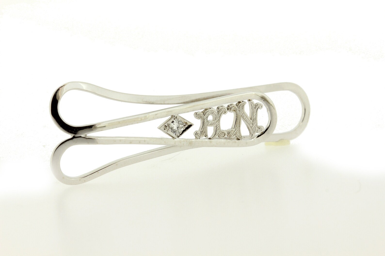 Intial Money Clip 14K Gold With Diamond a and | Etsy