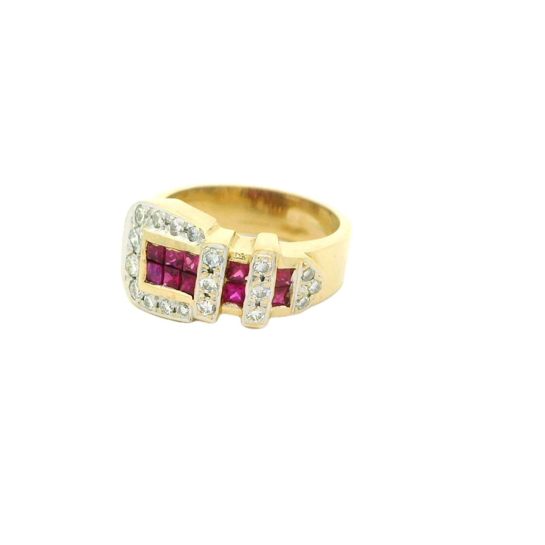 1970's Ruby Buckle Ring - Etsy