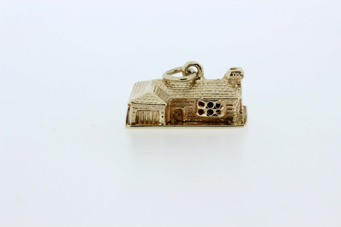 14K Yellow Gold House Charm - Etsy