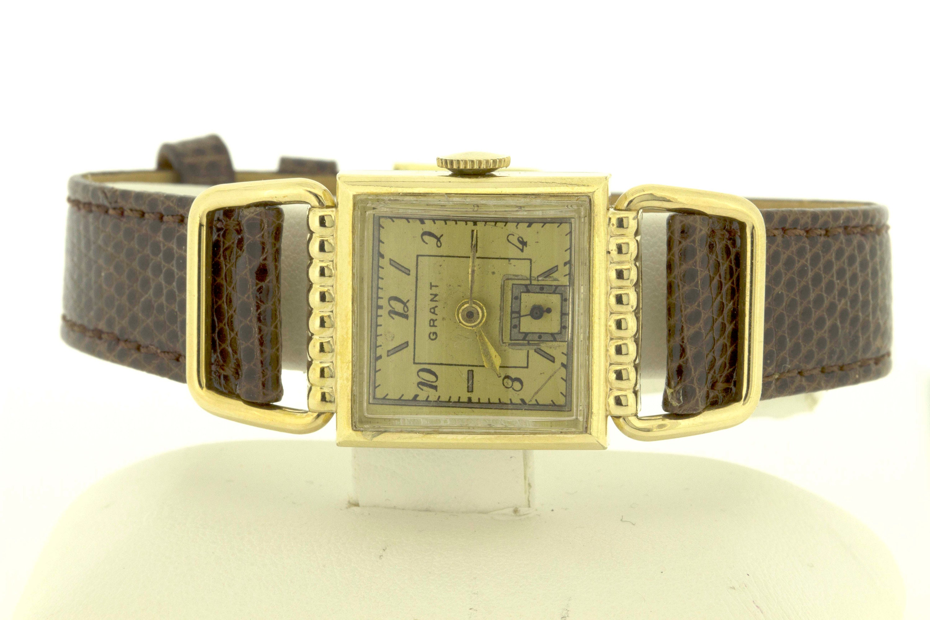Vintage 10K Rolled Yellow Gold Plate Grant Wrist Watch 7 Jeweled ...