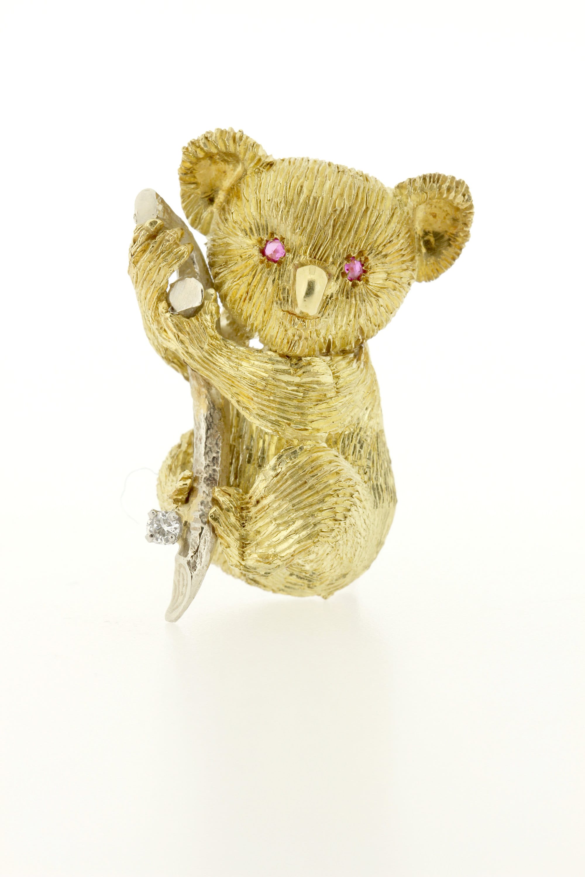 18K Yellow and Gold Koala Brooch Pin With Diamond Accents Australia - Etsy