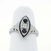 18K Gold Almond Shaped Ring With Sapphires and Diamonds - Etsy