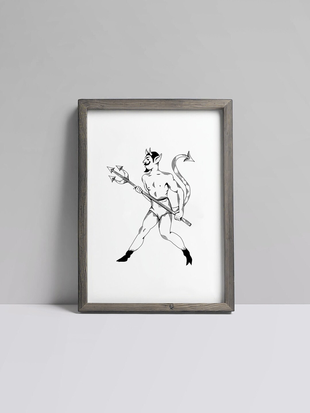 Devil Art Print - 8.5x11 Illustrated Print on Cardstock. Easy to Frame ...