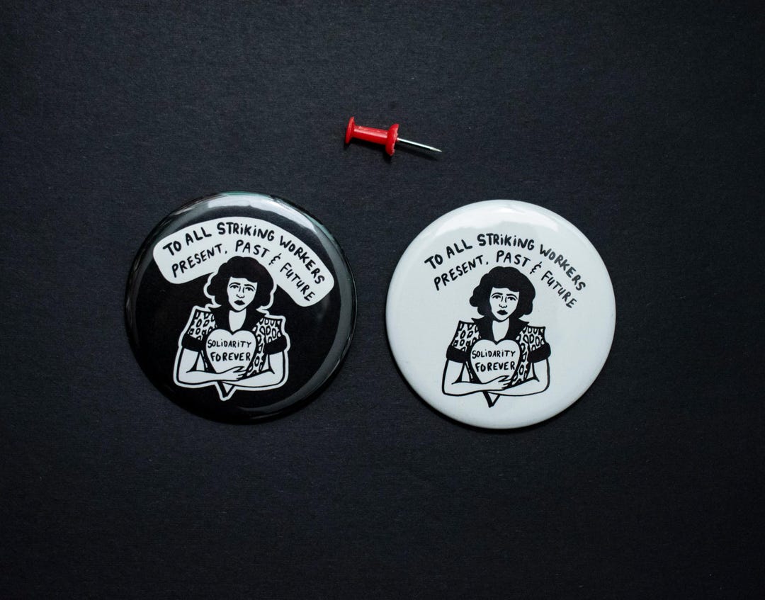 Large Pro Union Worker Pin Pin/badge Two Options 2.25 Inch Pinback ...