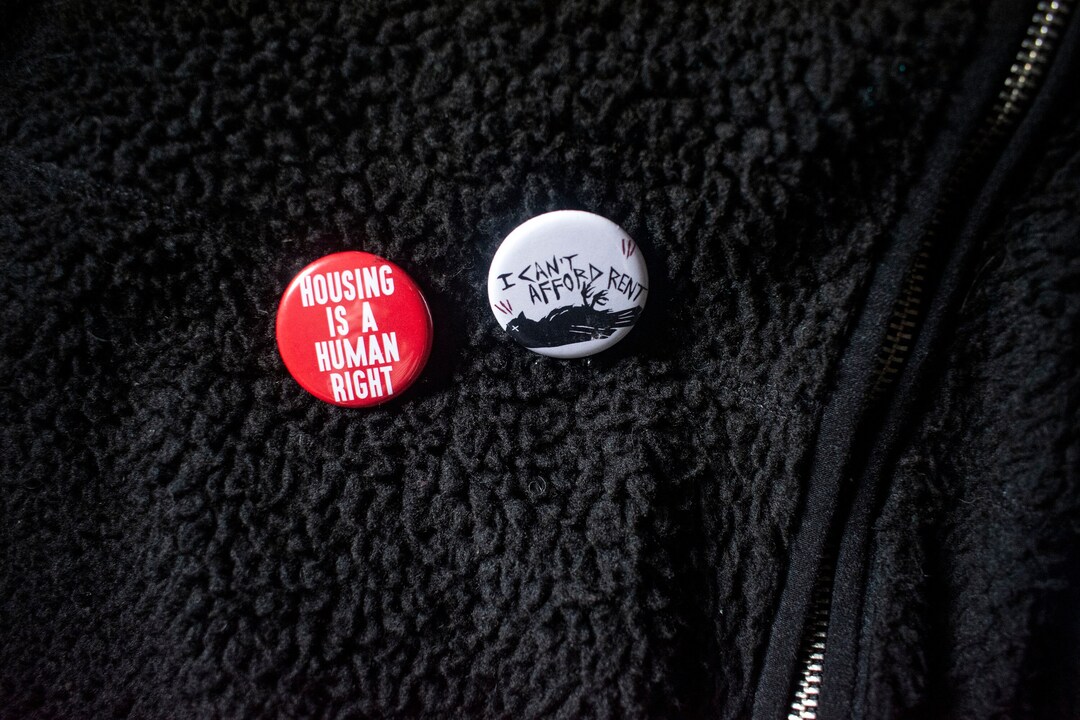 2-pack of Housing Crisis/tenant Union Pins - 1 1/4 Inch Pin Back Button ...