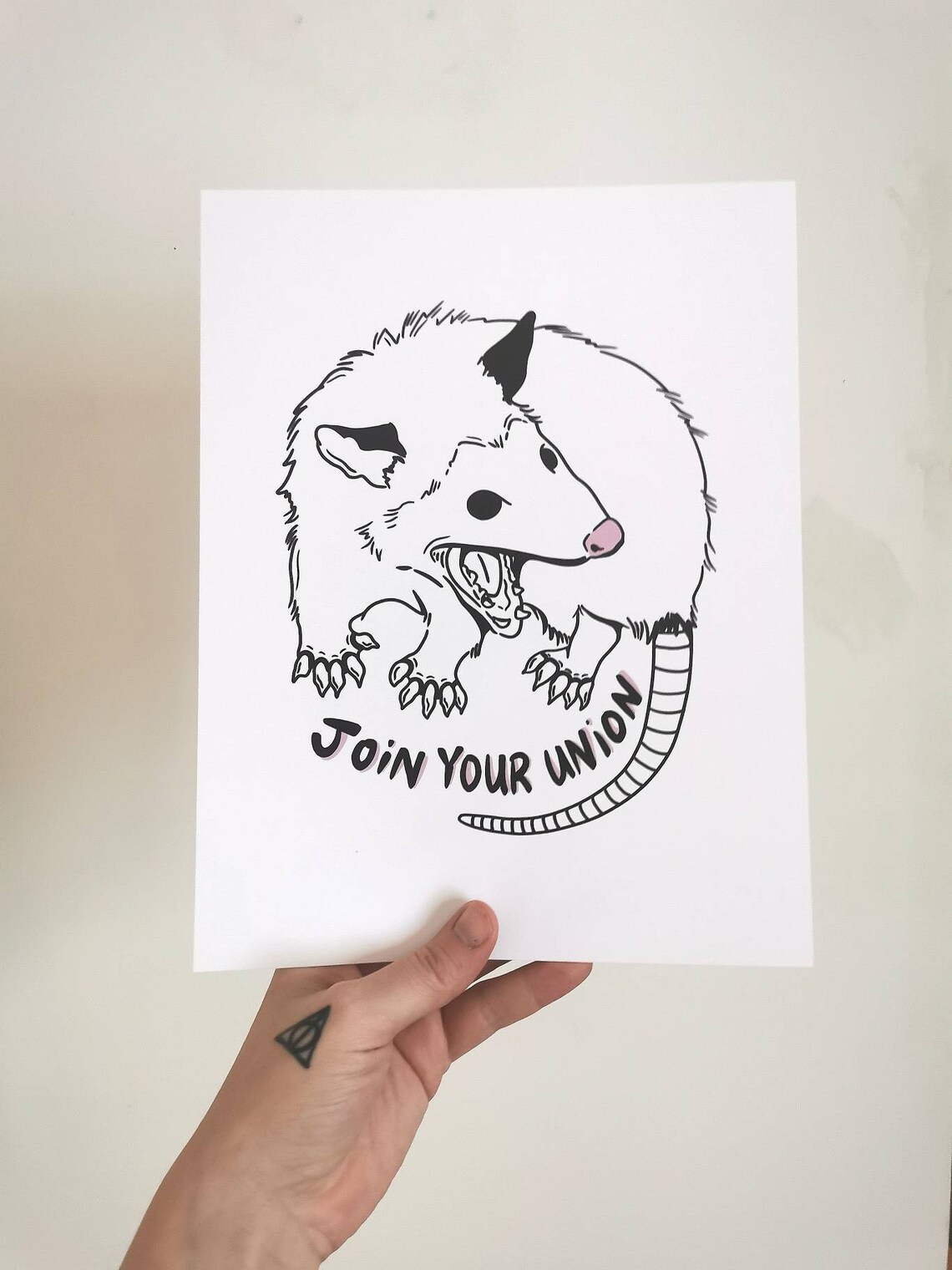 Join Your Union Possum Art Print - 8.5x11 Print, Digitally Illustrated ...