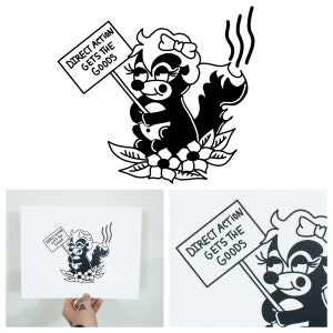 Direct Action Gets the Goods Art Print - Digitally Illustrated Tattoo ...