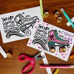 Printable Digital Classroom Valentine's Day Roller Skate Card - Etsy