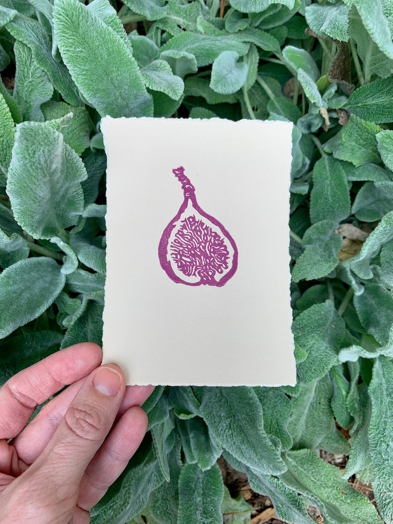 Mini Fig Linoleum Block Relief Print - Etsy
