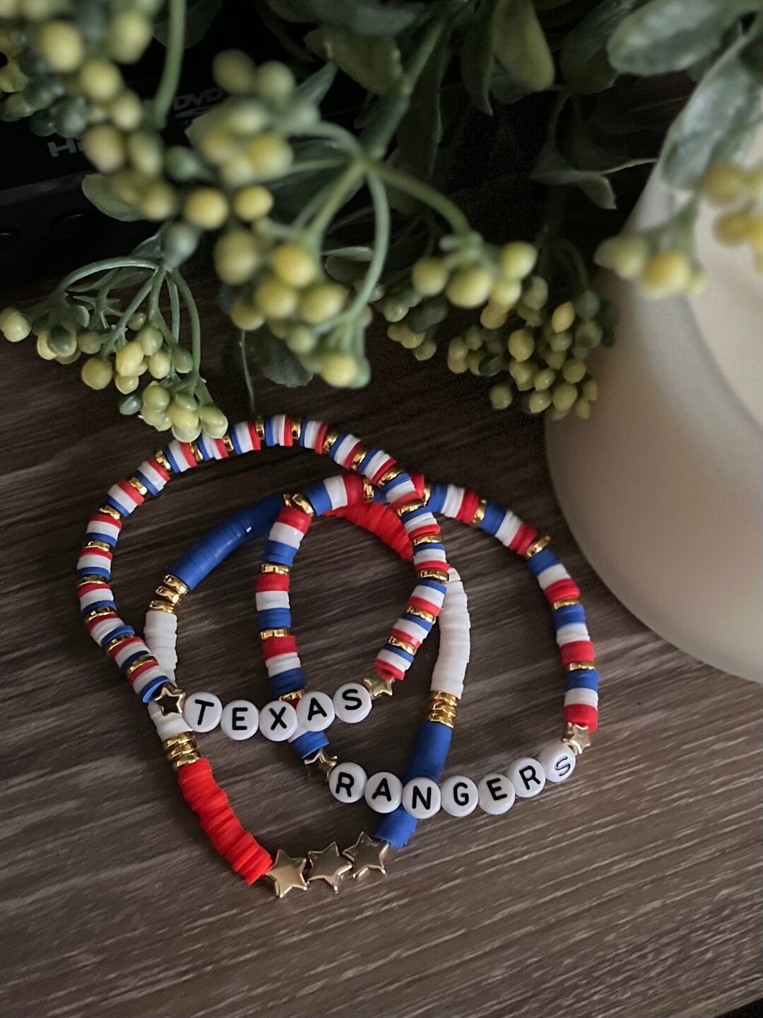 Texas Rangers Clay Beaded Bracelet Stack - Etsy