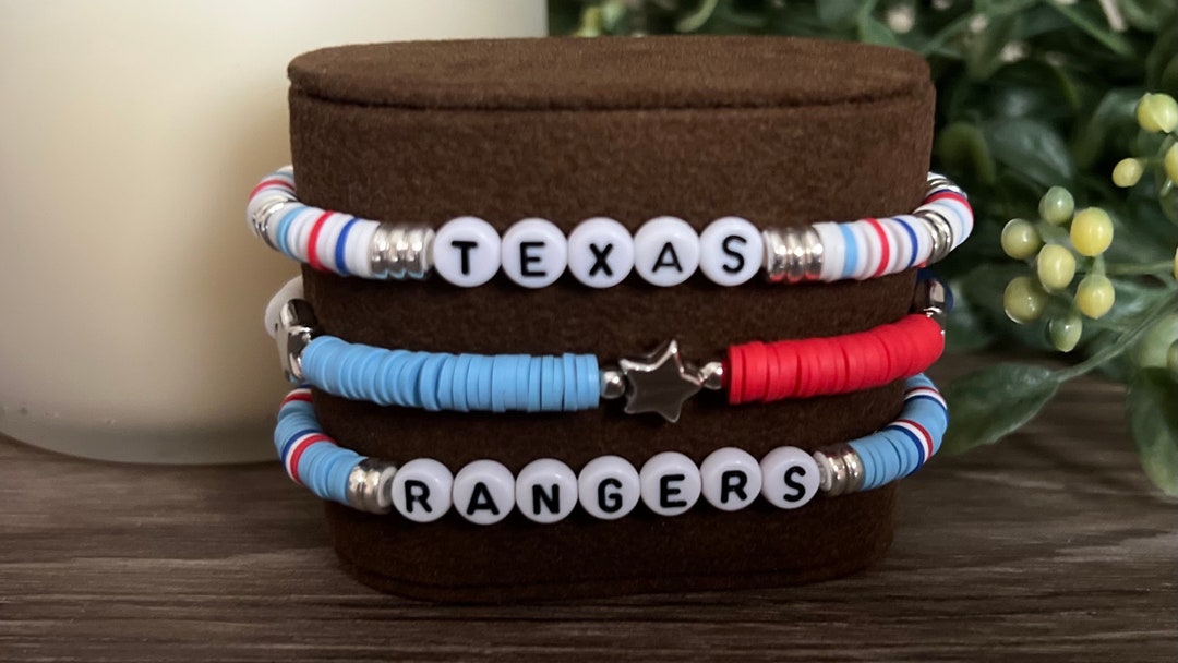 Texas Rangers Clay Bead Bracelet Stack - Powder Blue - Etsy