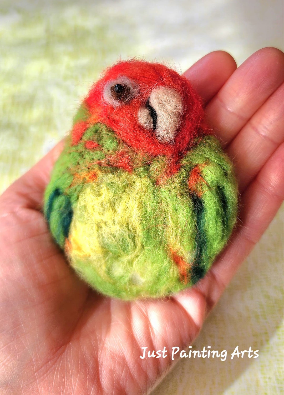 Red Masked Marakeet Wool Felting Brooch,collectible Sculpture,unique ...
