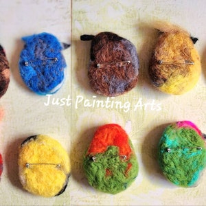 Red Masked Marakeet Wool Felting Brooch,collectible Sculpture,unique ...