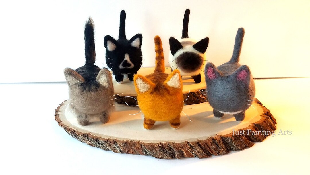 Needle Felted Wool Cats,collectible Sculpture,unique Gift Idea, Cat ...
