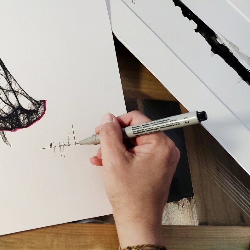 Graphic Work No 8 Art Drawing Flower Illustration Black - Etsy