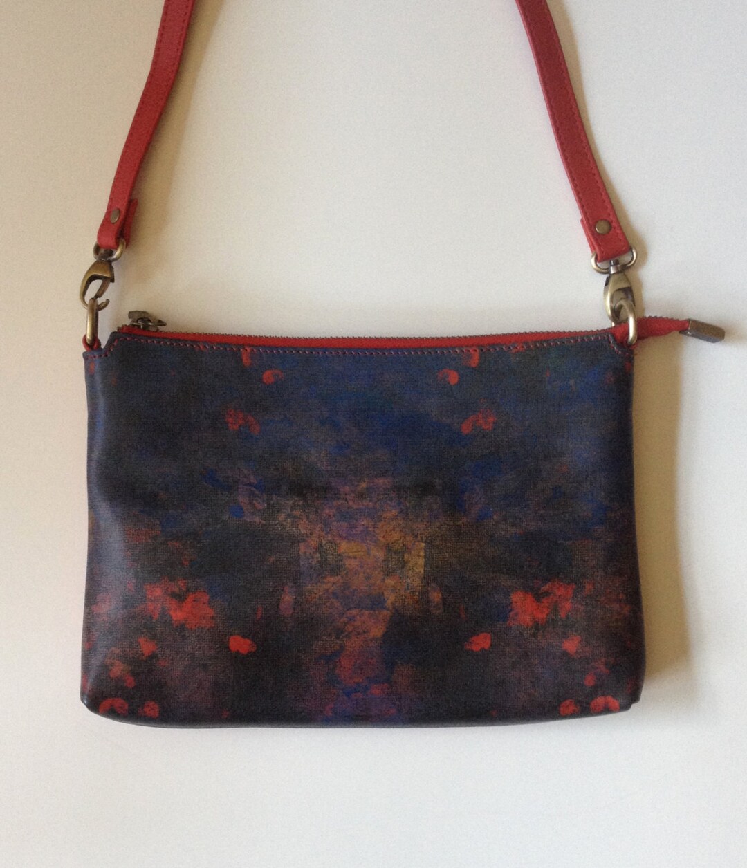 Women's Leather Bag Red Cross Body Bag Monet Shoulder Bag Cool Wristlet ...