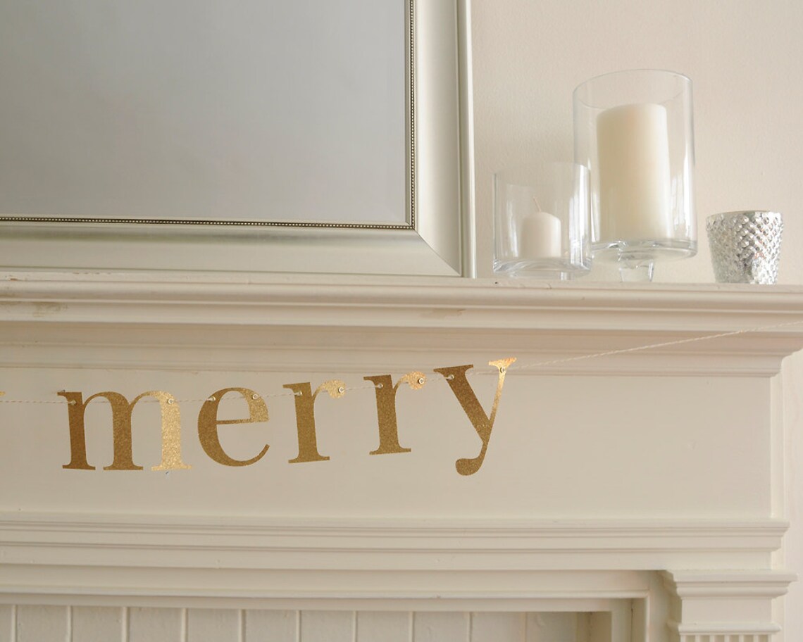 Merry Merry Christmas Garland Christmas Banner Decorations - Etsy