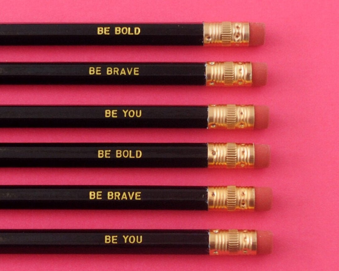 Inspirational Pencil Set • Fun Self Love Gift Idea Under 15 • Be Bold ...