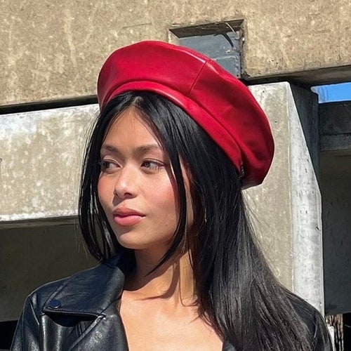 Genuine Leather Tam French Beret Many Colors Made in USA - Etsy