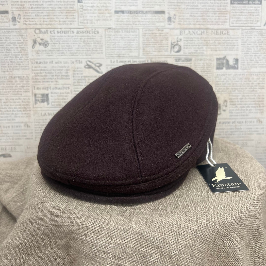 Brown Melton Wool Ascot Ivy Driver Flat Cap - Made in USA- Size S/M - Etsy