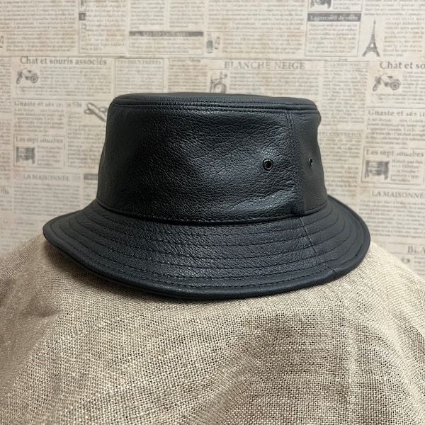 Leather Bucket Hat - Etsy