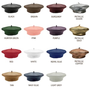 Genuine Leather Tam French Beret, Many Colors, Made in USA - Etsy