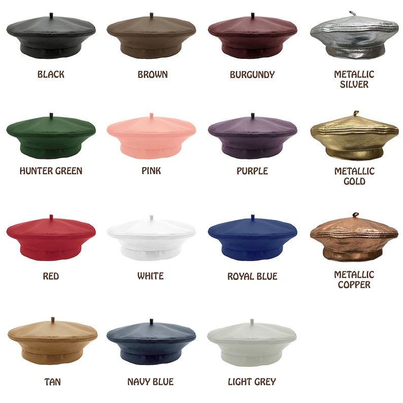 Genuine Leather Tam French Beret Many Colors Made in USA | Etsy