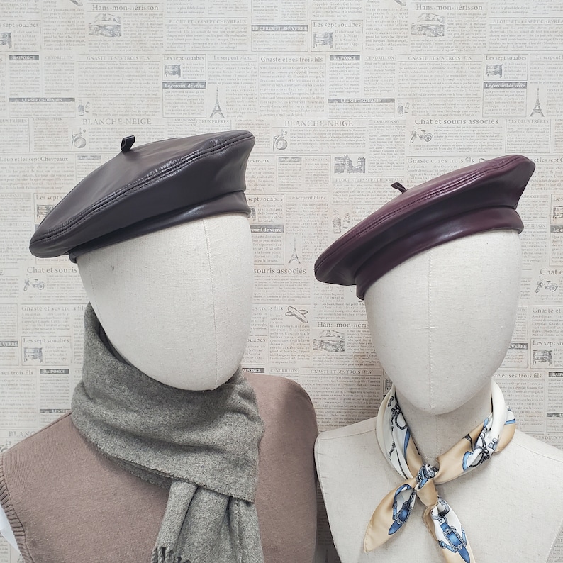 Genuine Leather Tam French Beret Many Colors Made in USA - Etsy