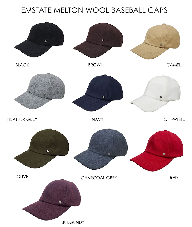 Emstate Melton Wool Baseball Cap, Made in USA, Leather Strap - Etsy