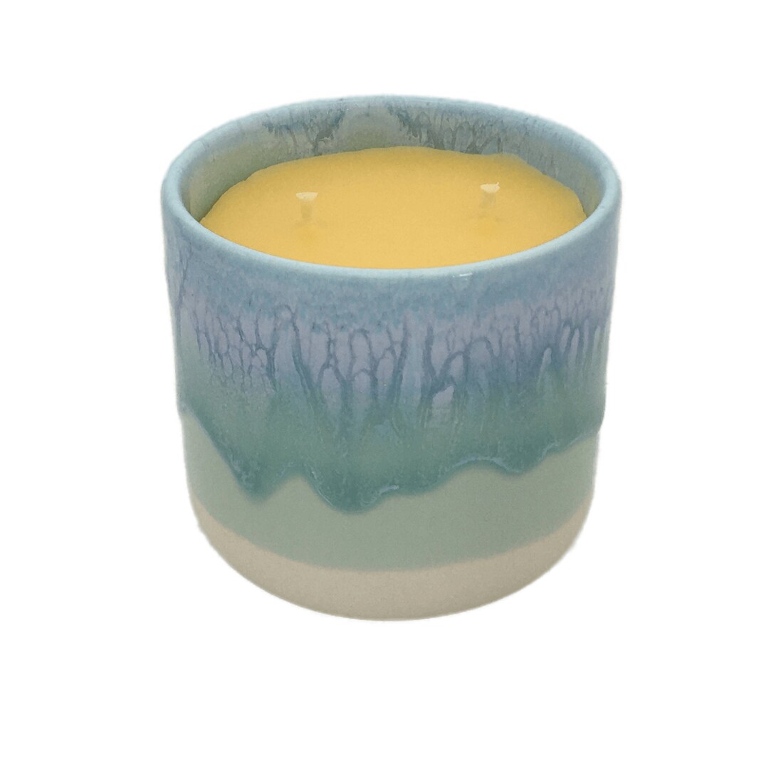 Hand Poured Beeswax Candle Quench Cup Blue - Etsy