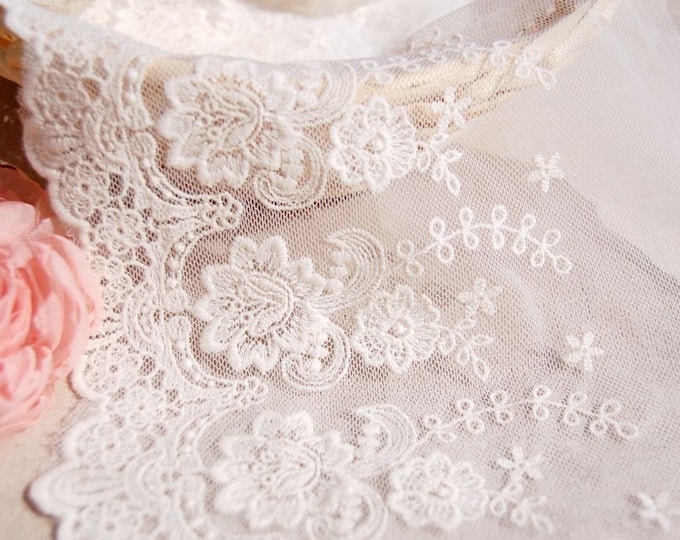 Beatuful Natural and White Lace, One Yard Cotton Lace,accessories,very ...