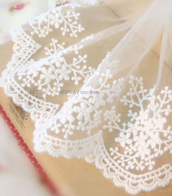 Beatuful White Lace One Yard,cotton Lace,accessories,cute White Lace ...