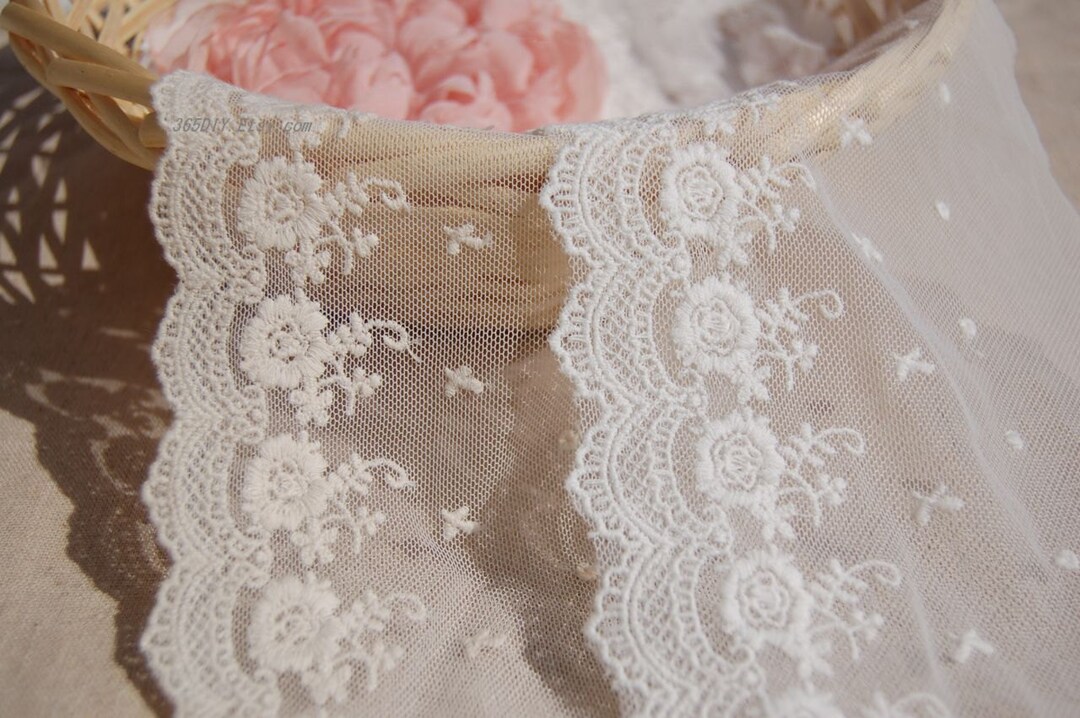 Beatuful White and Natural Color Lace, One Yard Cotton Lace,accessories ...