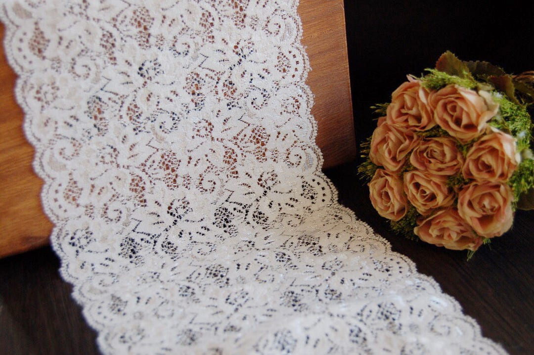 Stretch Lace,beautiful Vintage Style Ivory Lace,one Yard Cute Lace ...