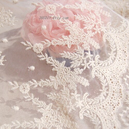 Beatuful White Lace One Yardcotton Laceaccessoriescute | Etsy
