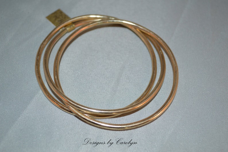 Brass Interlocking Triple Bangle Bracelet CSS140B - Etsy