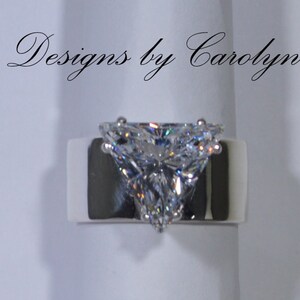 Triangle CZ Sterling Silver Dinner Ring CSS149R - Etsy