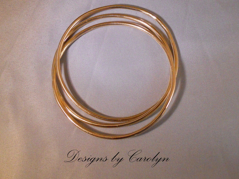 Brass Interlocking Triple Bangle Bracelet CSS140B - Etsy