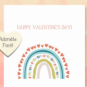 Kids Valentine’s Cards Boho Rainbow Valentines Pastel Valentines Unisex ...