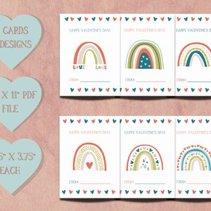 Kids Valentine’s Cards Boho Rainbow Valentines Pastel Valentines Unisex ...
