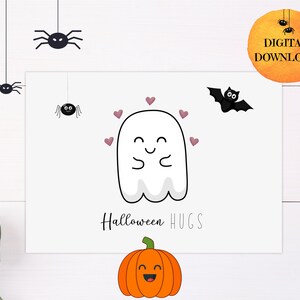 Printable Halloween Ghost Greeting Card - Two Card Sizes Included Plus ...