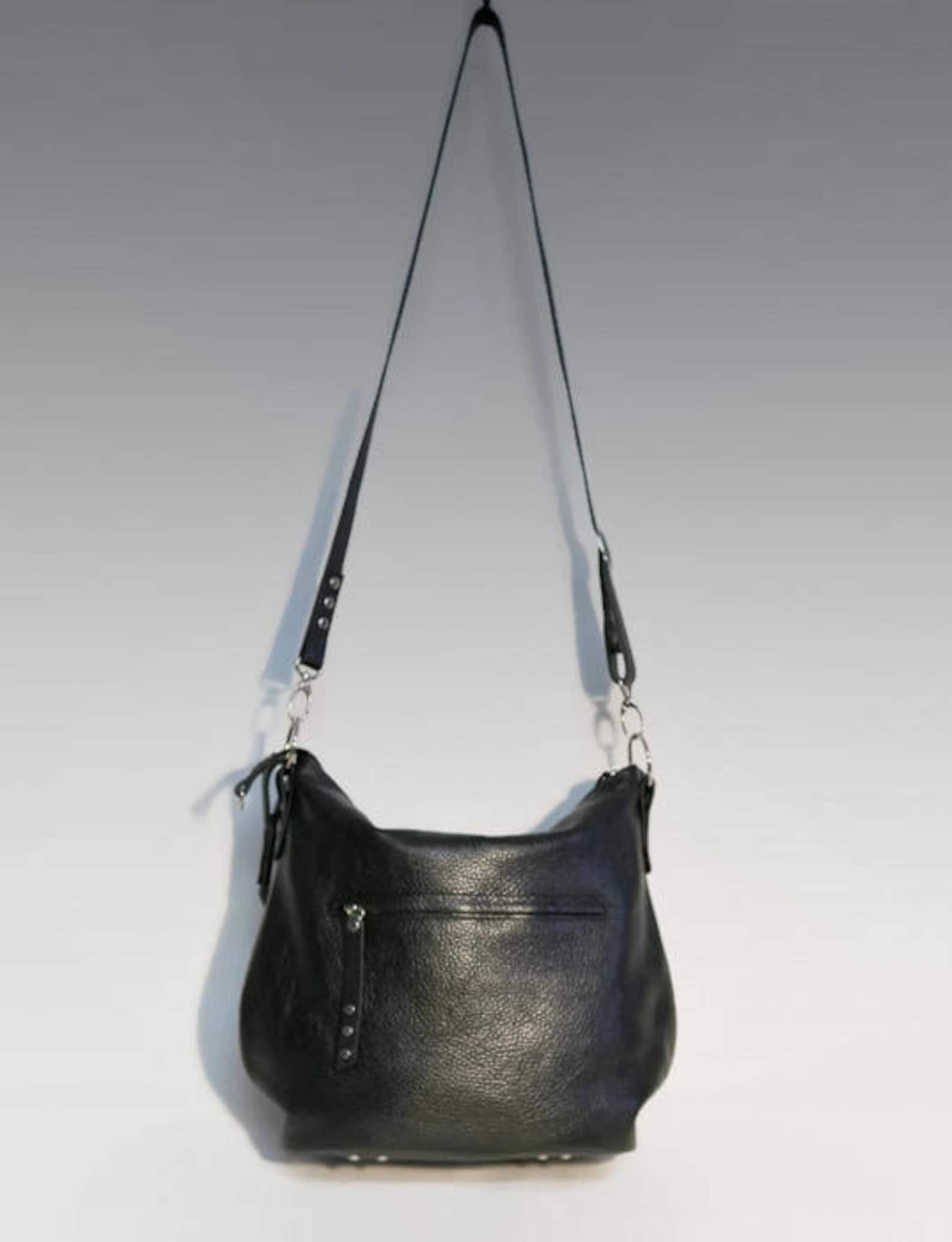 Leather crossbody bag black leather shoulder handbag handmade | Etsy