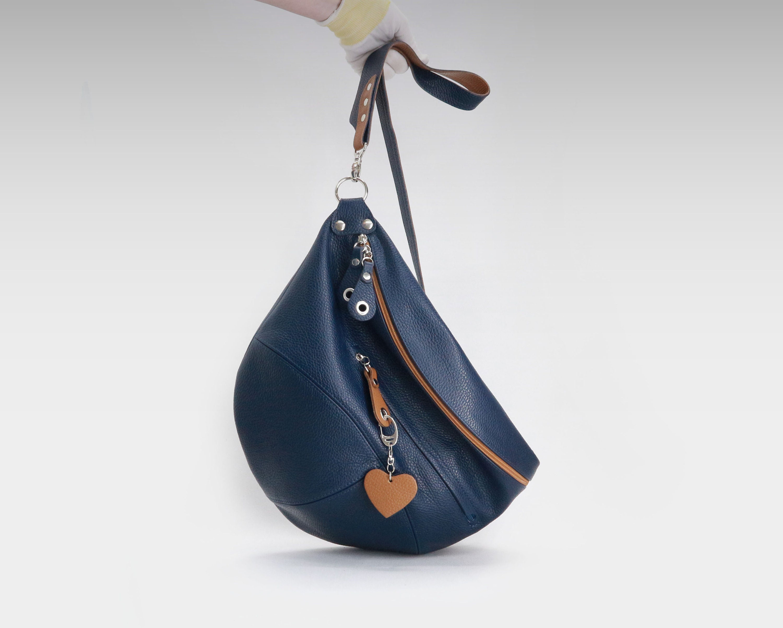 Large Leather Sling Bag, Women's Leather Crossbody Purse, Soft Leather ...