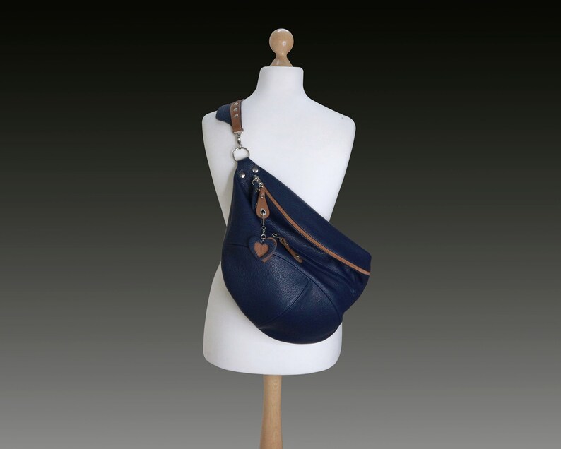 Large Leather Sling Bag, Women's Leather Crossbody Purse, Soft Leather ...