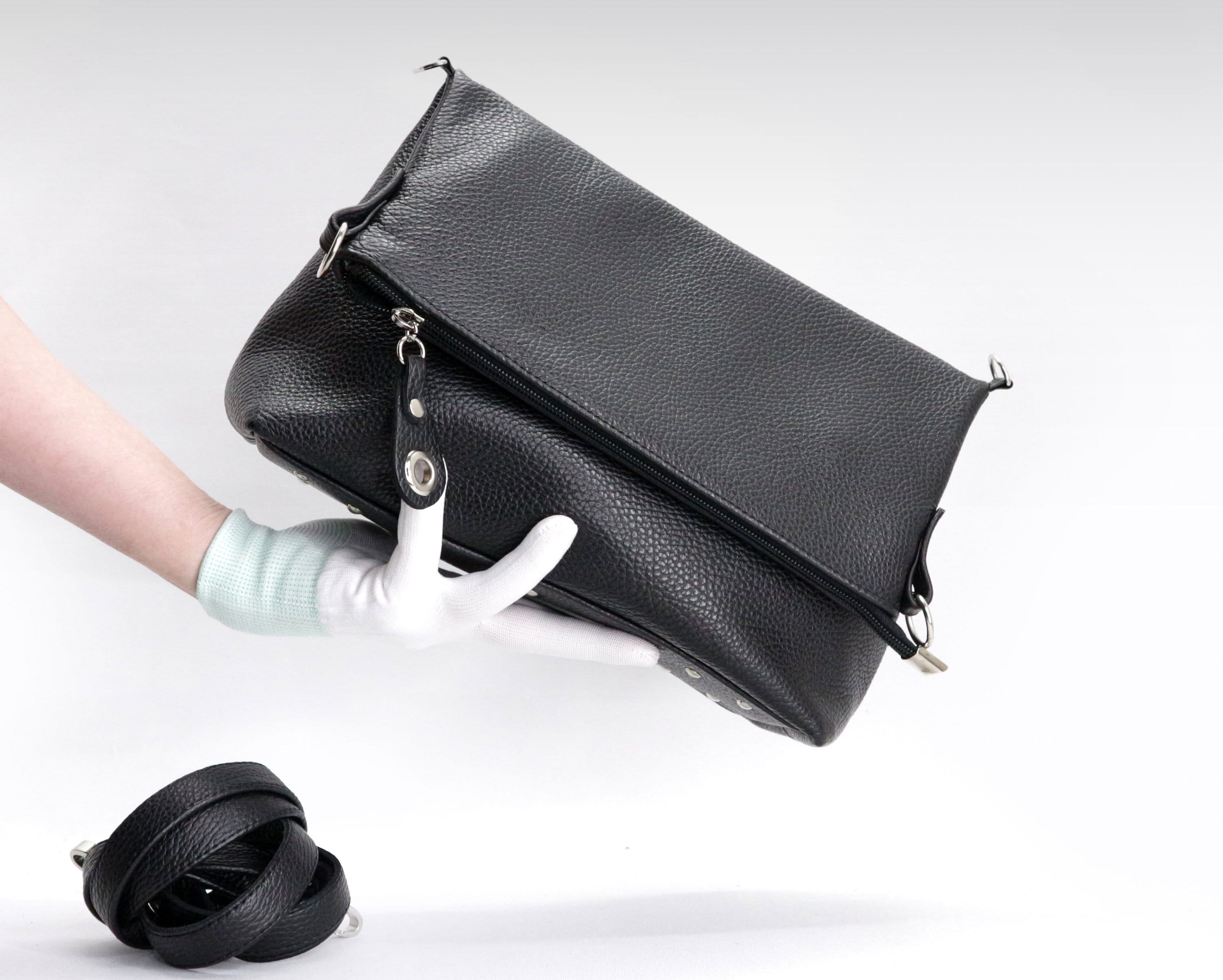 Foldover Leather Bag women Crossbody Fold Over purse - Etsy Nederland