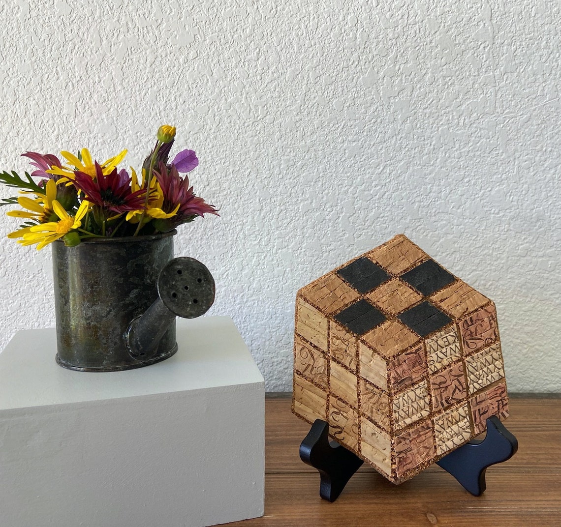 Wine Cork Art, Rubix Cube, Rubix Cube Art, Abstract Art - Etsy