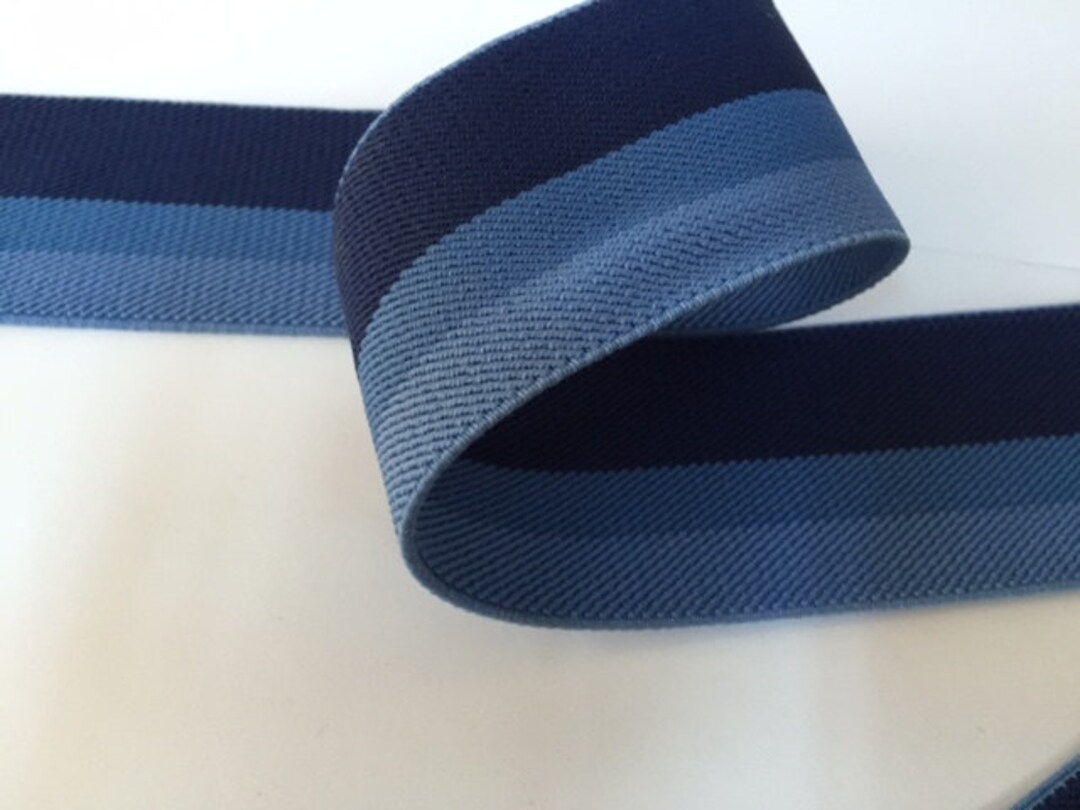 2 Inch Elastic, 2 Inch Navy Blue Striped Elastic Webbing, Rainbow ...