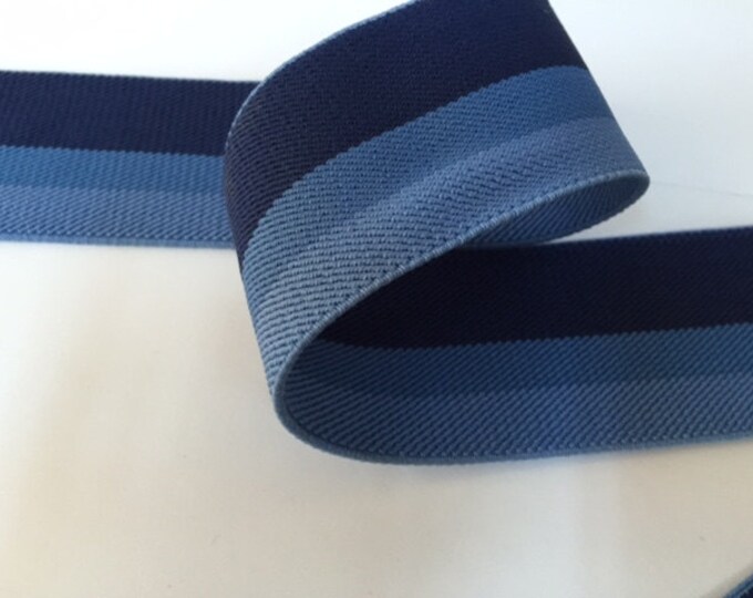 2 Inch Elastic, 2 Inch Navy Blue Striped Elastic Webbing, Rainbow ...