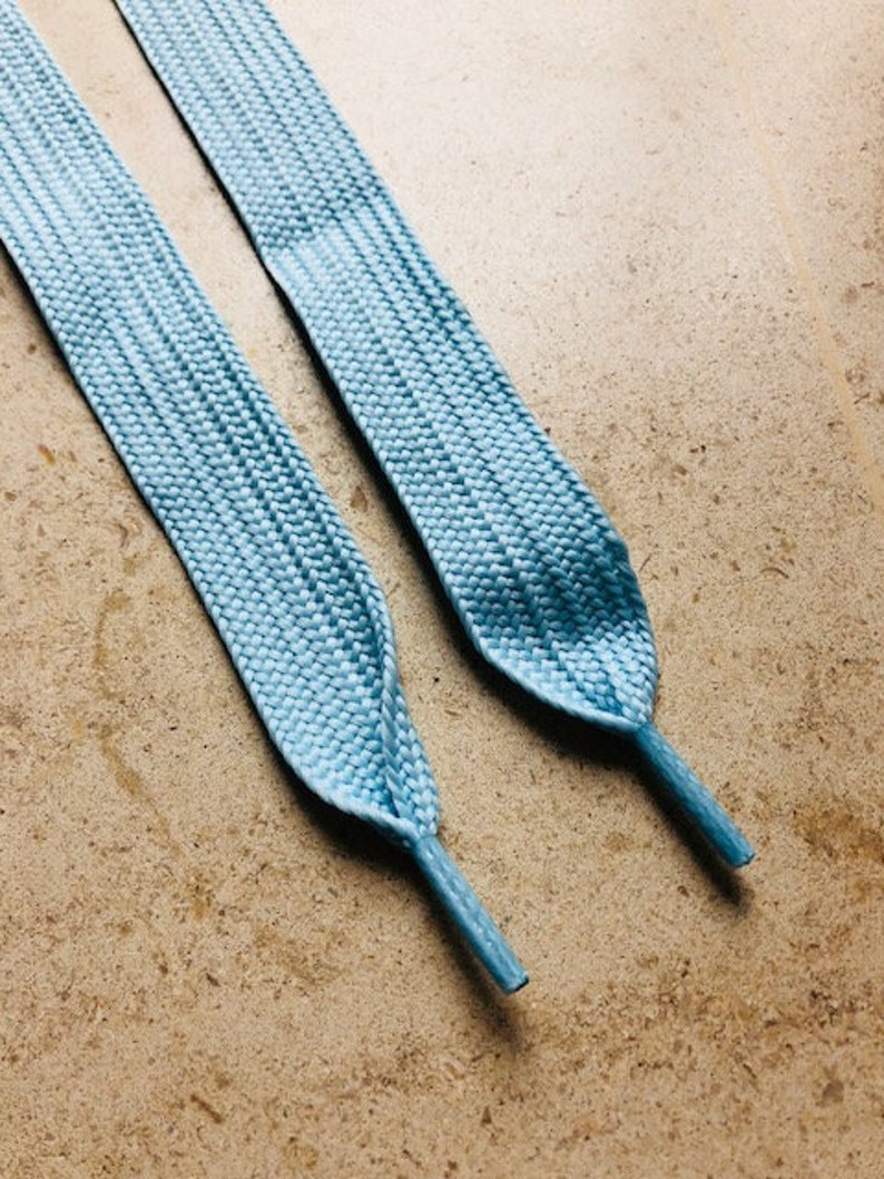 Wide shoelaces Blue shoelaces polyester shoelaces ribbon | Etsy
