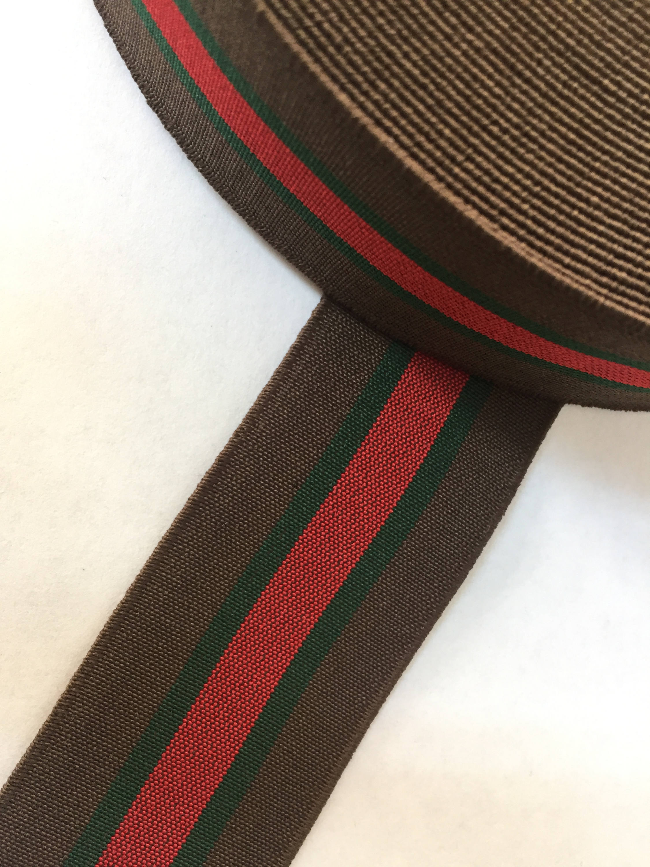 Elástico 38mm 1.6 en 4 cm ancho Marrón Verde y Rojo Rayas | Etsy